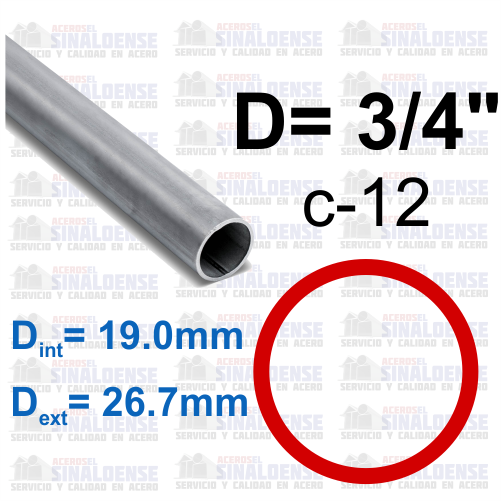 TUBO 3/4″ CED 40 – Aceros El Sinaloense